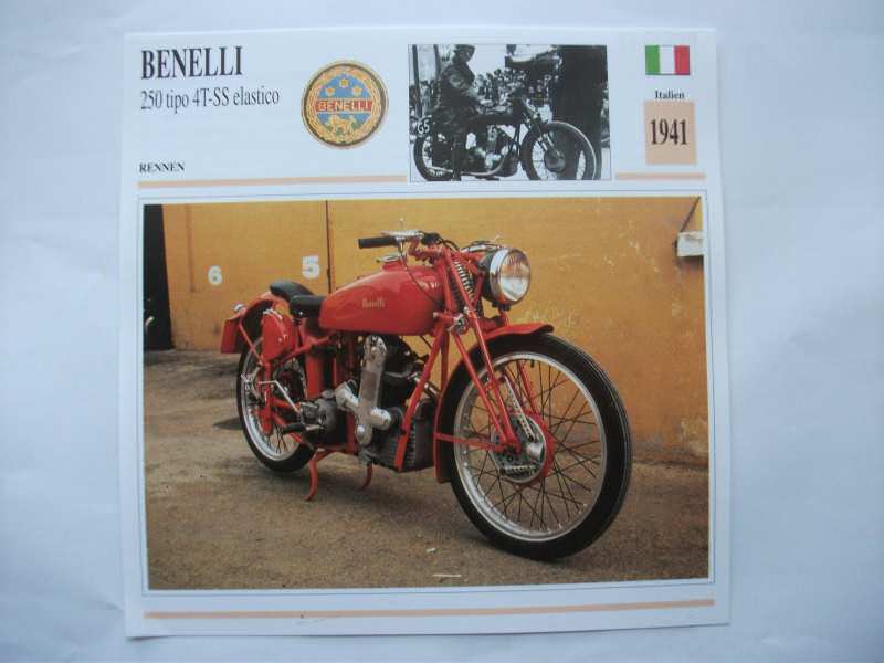 Bike card BENELLI 250 TIPO 4T-SS ELASTICO ITA 1941