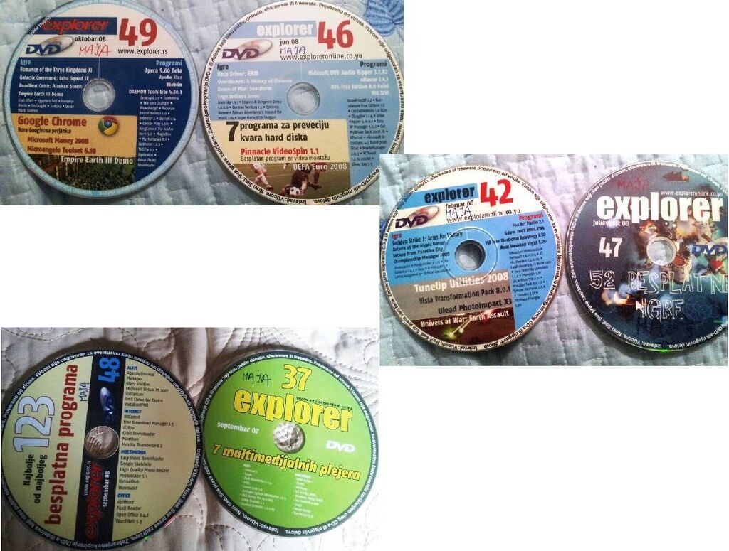 Explorer diskovi-razni programi Explorer diskovi 6 kom. -razni