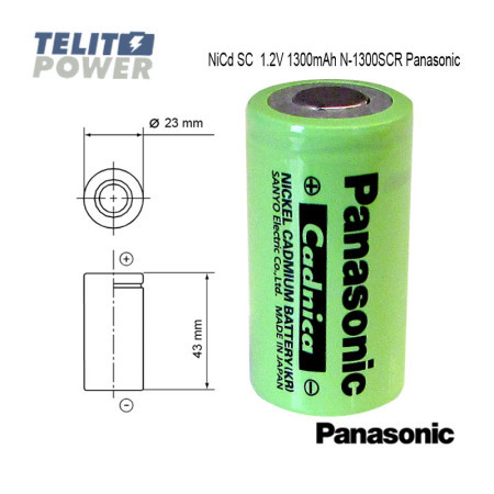 Panasonic NiCd SC 1.2V 1300mAh N-1300SCR cadnica ( 0030 )