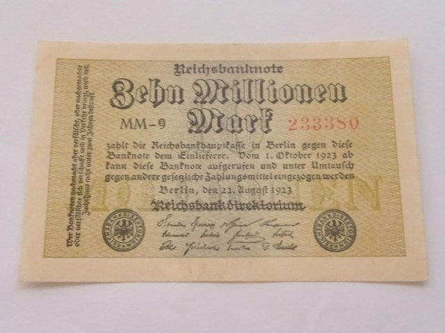 10 Miliona Maraka 1923.g - Nemačka - LEPA Novčanica