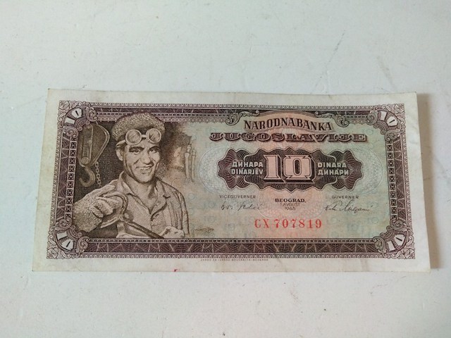 10 dinara 1965.