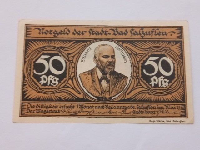 50 Pfennig 1921.g - Nemačka - Eduard Hoffmann - LEPA