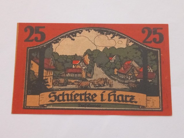 25 Pfennig 1921.g - Nemačka - ODLIČNA Novčanica  -