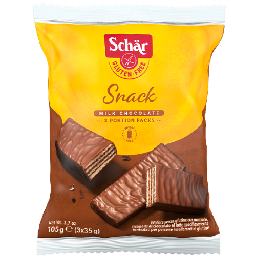 Schar Snack - Hrskavi vafl punjen kremom od lešnika, preliven čokoladom 105g