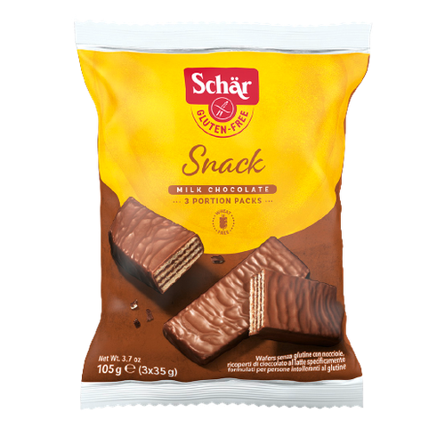 Schar Snack - Hrskavi vafl punjen kremom od lešnika, preliven čokoladom 105g