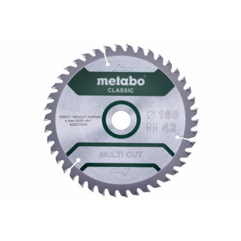 Metabo List za kružnu testeru “MULTI CUT – CLASSIC” Z42 FZ/TZ 5°, 160 x 20 mm, 628277000