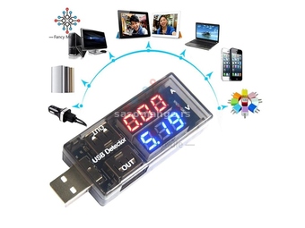 USB voltmetar ampermetar USB tester sa dva USB porta