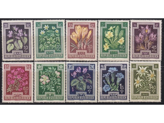 Austrija 1948 Flora falc