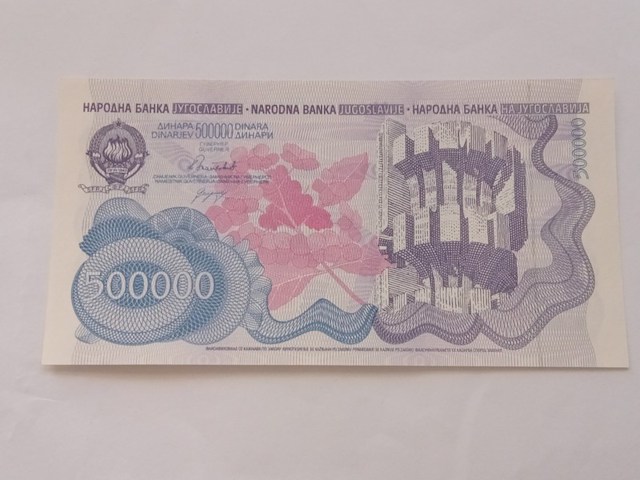 500 000 Dinara 1989.g - SFRJ - Spomenici - ODLIČNA