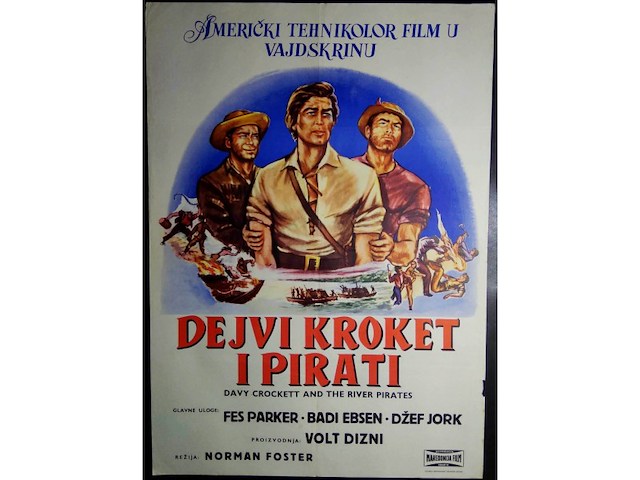 DEJVI KROKET I PIRATI (1956) Dizni PLAKAT