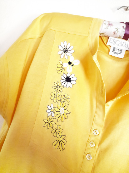 ESCADA cvetna bluza-Original-(100% svila)