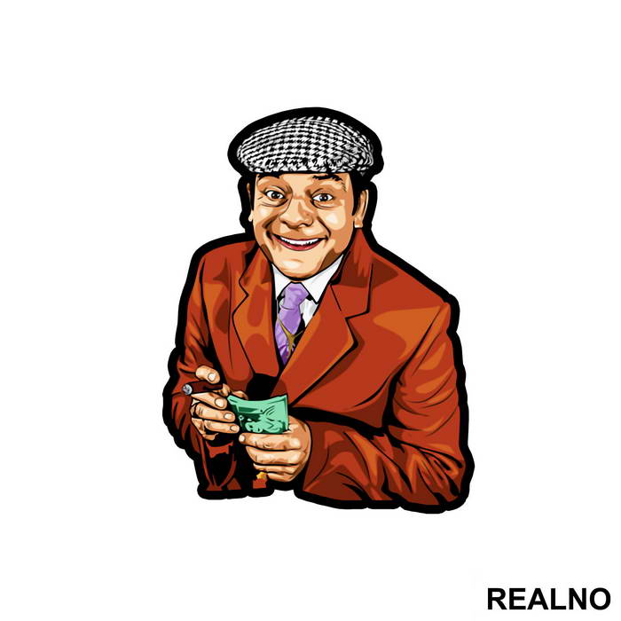 DEL BOY - CARICATURE - ONLY FOOLS AND HORSES - MUĆKE - NALEPNICA