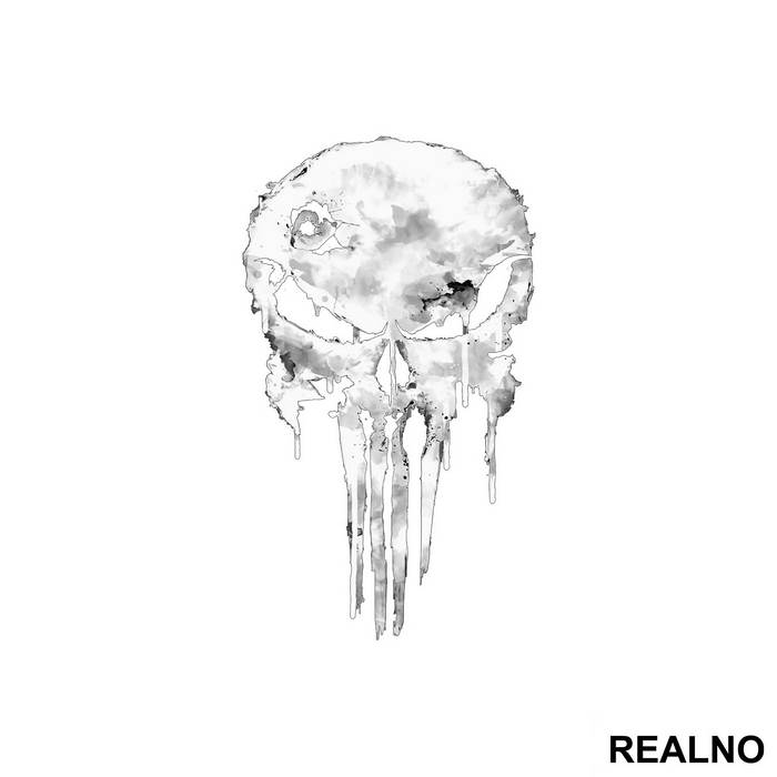 DRIPPING PAINT SKULL LOGO - PUNISHER - NALEPNICA