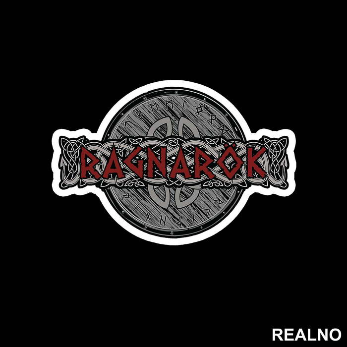 RAGNAROK - RED - VIKINGS - NALEPNICA