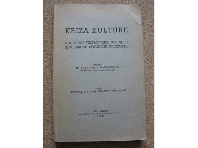 KRIZA KULTURE, Stjepan Zimmermann