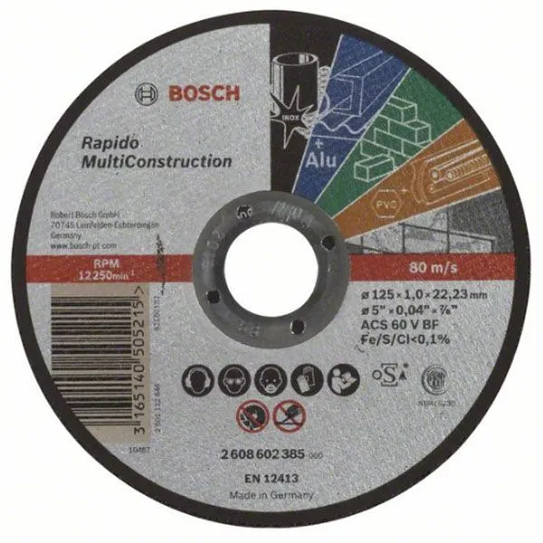 Bosch rezna ploča ravna 125×22,23×1,6mm 2608603165