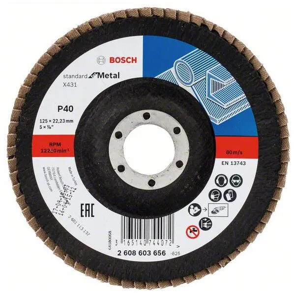 Bosch X431 lamelni disk Ø125×22,23mm G40 (2608603656)