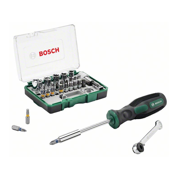 Bosch 27-delni set mini čegrtaljke + ručni odvrtač 2607017331