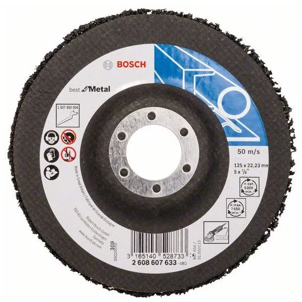 Bosch ploča za čišćenje 125×22/23mm N377 za metal SiC 2608607633