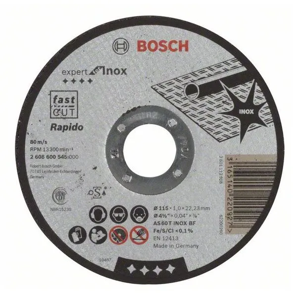 Bosch rezna ploča ravna 115×22,23×1,0mm 2608600545