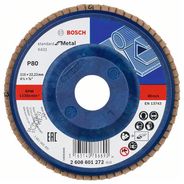 Bosch lamelni brusni disk X431,115mm,22,23mm,80 (2608601272)