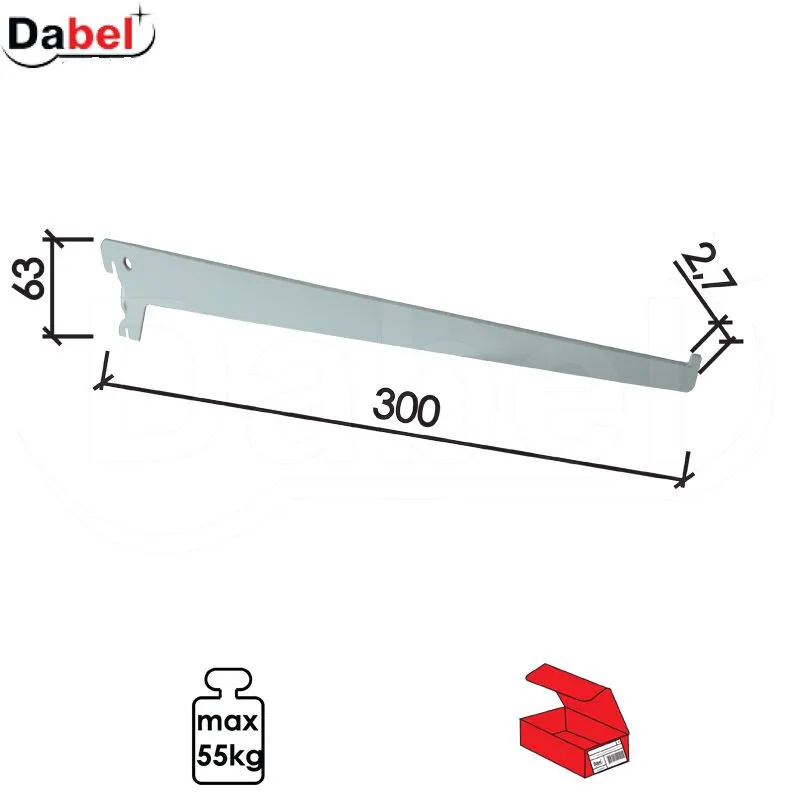 Nosač police modularni N5121 Bela 300/63/2,7mm Q 1713009