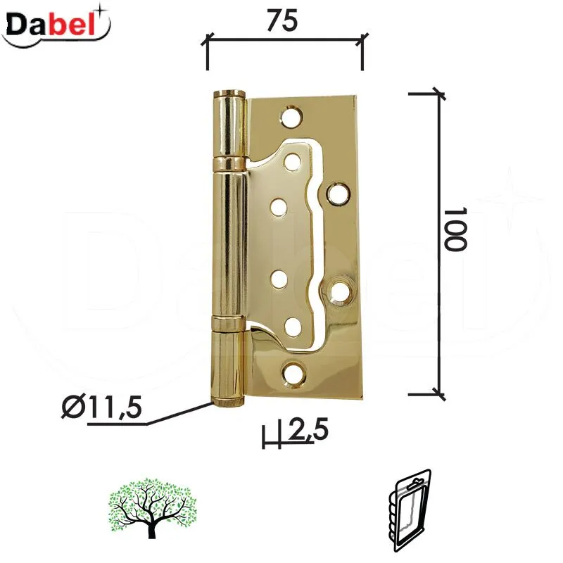 Šarka brodska za vrata SP9009 F3 x100x75x2,5mm (2kom) KP 0102202