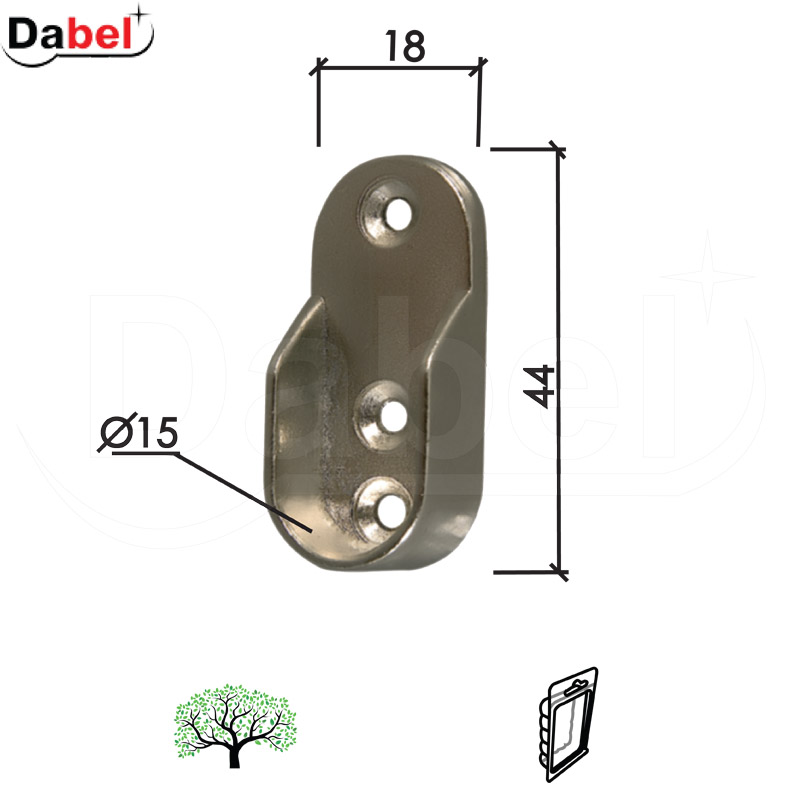 Nosač šipke N4110 Nikl fi15/18/44mm DP1 3304052