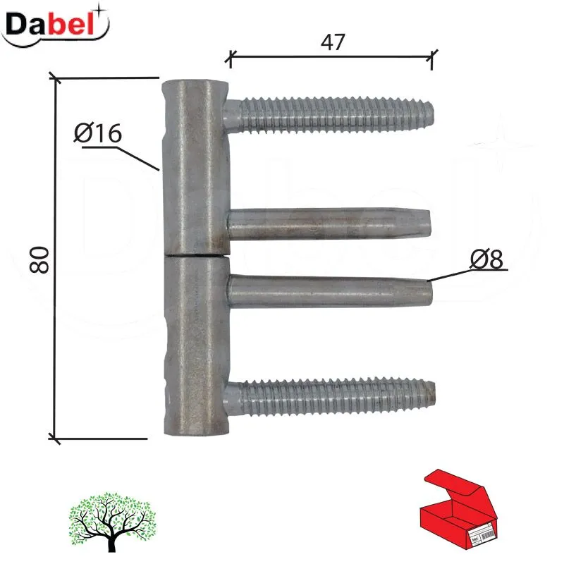 Šarka 3D uvrtna za vrata SP9027 ZnB fi16/47/80/fi8 DP1 0102163