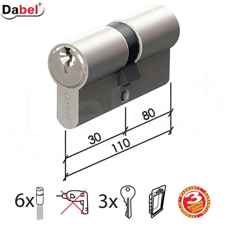 Cilindar za vrata CL2010 SS x110mm(30-80) 3K DBP2 0106285