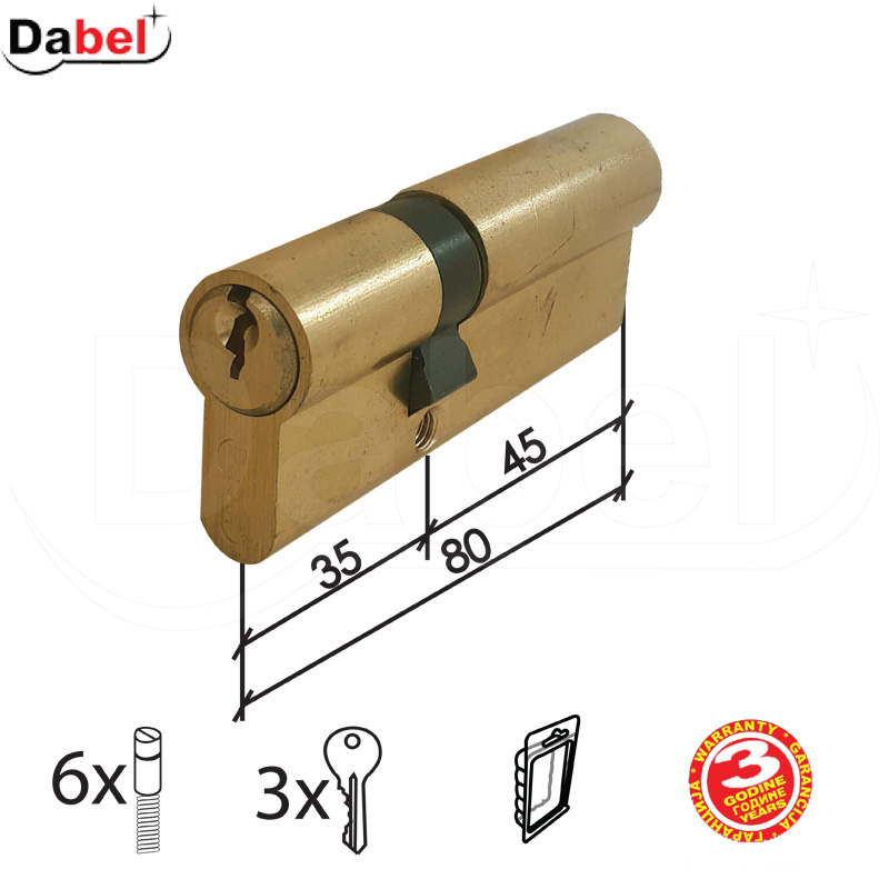 Cilindar za vrata CL2036 Mat Ms 80mm(35-45) 3K DBP1 3301099