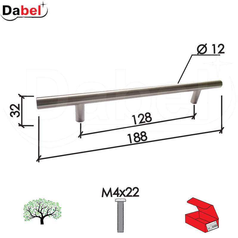 Ručica za nameštaj C10 B-Ni 128/188/32mm Q 0205149