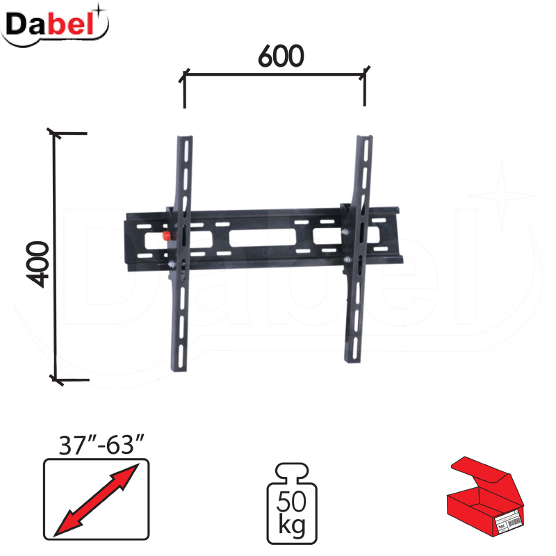 Nosač za TV N102 Crna 37″-63″/600x400mm/50kg/15s 50kg Q 0204109