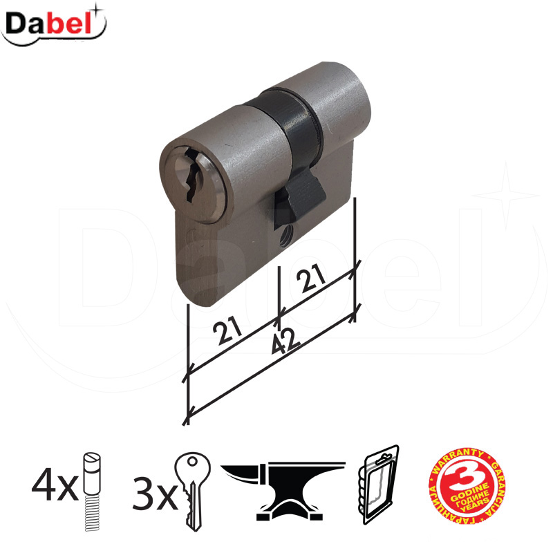 Cilindar za vrata CL2036 Nikl 42mm(21-21) 3K DBP1 0106368