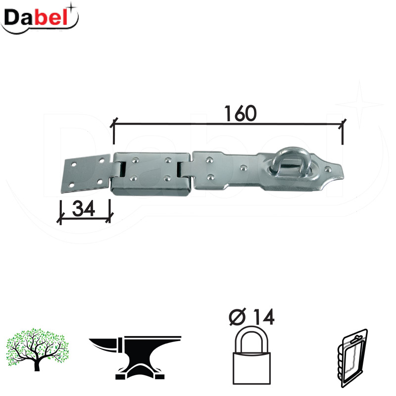 Reza za katanac 101 ZnB 160/34/fi14mm DSP 0105054