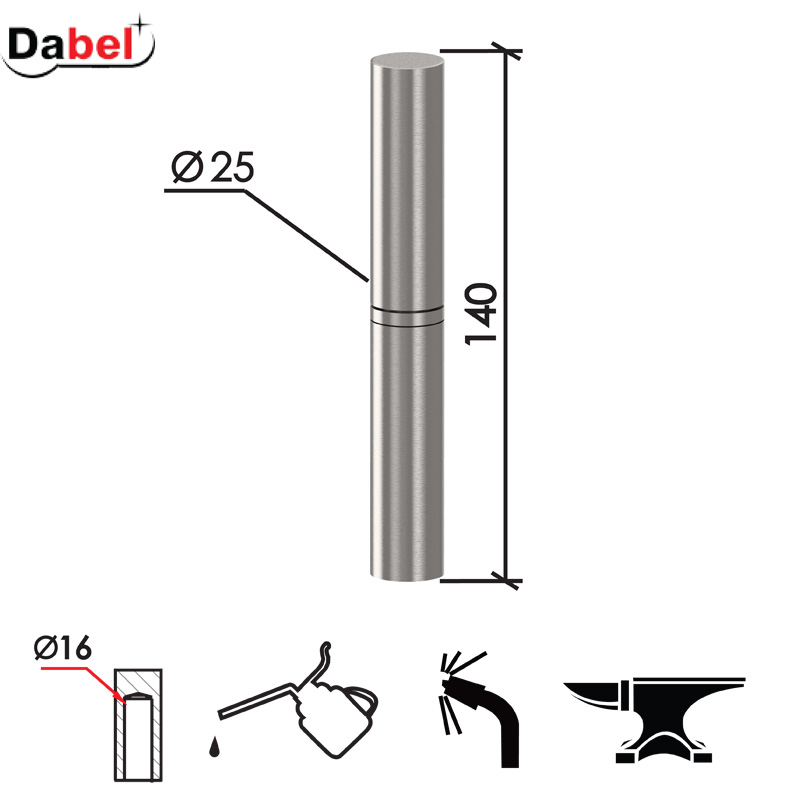 Šarka bravarska za vrata SP6 Ne 25xx140x16mm DP0 0102363