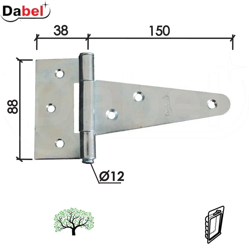 Šarka brodska za vrata SP5 Hr 150x88x38/fi12mm DSP 0102314