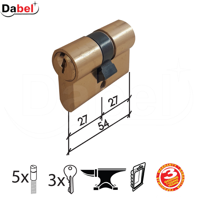 Cilindar za vrata CL2036 Mat Ms 54mm(27-27) 3K DBP1 0106106