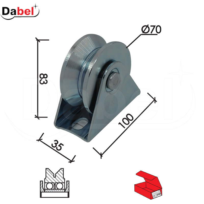 Točak za kliznu kapiju fi70Yx83/100x35mm 2 ležaja PAKX 0105276