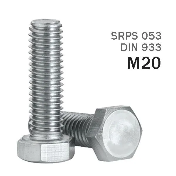 VIJAK SRPS 053 M20 (DIN 933) kvalitet 8.8