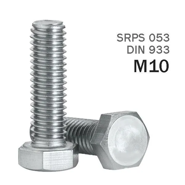 VIJAK SRPS 053 M10 (DIN 933) kvalitet 8.8