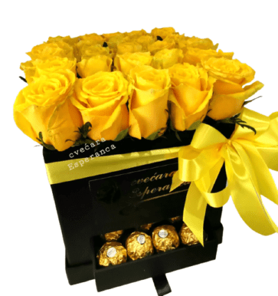 BOX OF FLOWERS-ŽUTE RUŽE