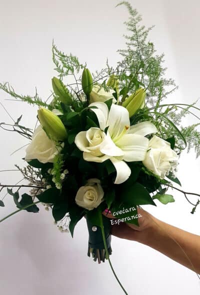 Bidermajer – Ljiljan, ruža, gipsofila, zelenilo, dekoracija