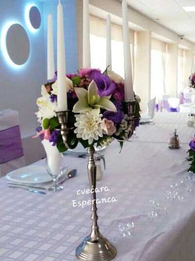Dekoracija svećnjaka – stalaka za venčanja