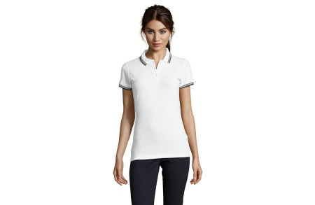 SOL'S Pasadena ženska polo majica sa kratkim rukavima Bela/teget XL ( 300.578.00.XL )