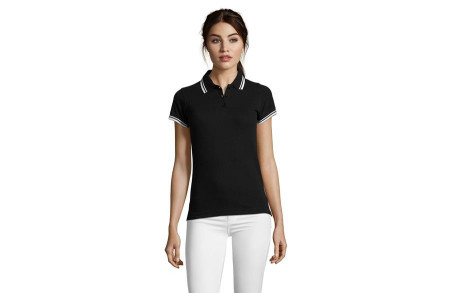 SOL'S Pasadena ženska polo majica sa kratkim rukavima Crna L ( 300.578.81.L )