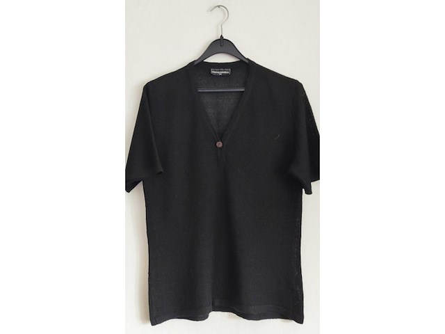 Vintage crna mrezasta bluza na V izrez vel. L
