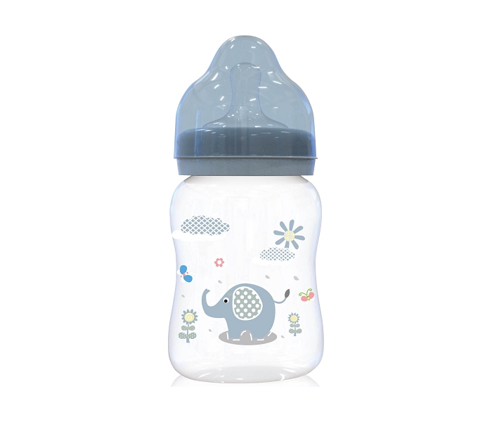 LORELLI FLASICA WIDE NECK 250ml (0m+) ANIMALS - MOONLIGHT BLUE