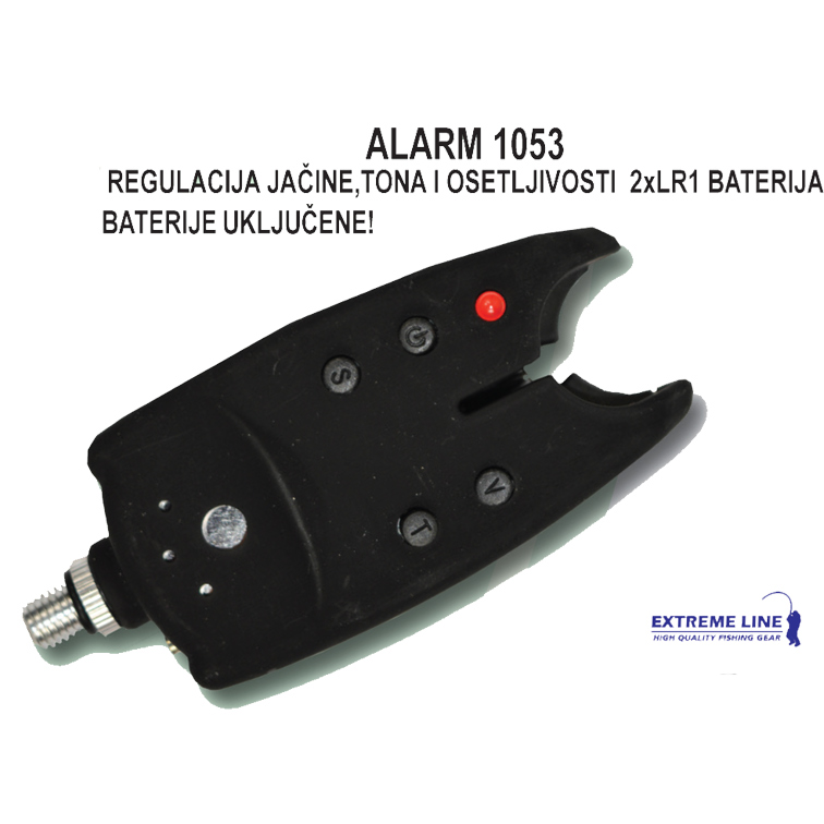 ALARM 1053 – Regulacija jačine,tona i osetljivosti 2xLR1 baterija