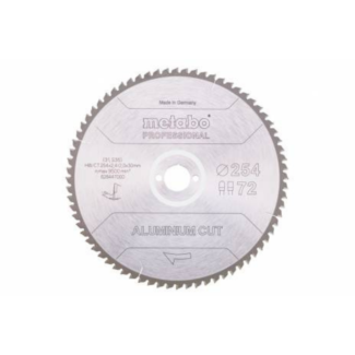 Metabo List kružne testere “Aluminium cut – professional”, 254×30 mm, Z72 FZ/TZ, 5°neg., 628447000